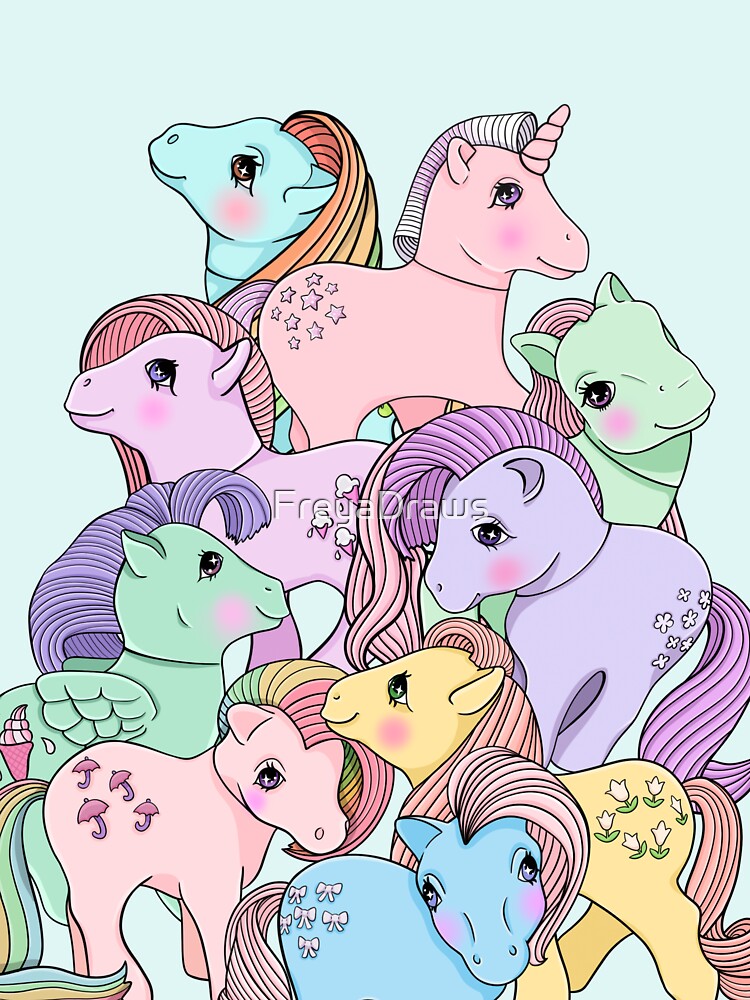 "'Stack of Ponies' - Vintage My Little Pony - Nostalgic 80's Toy Art ...