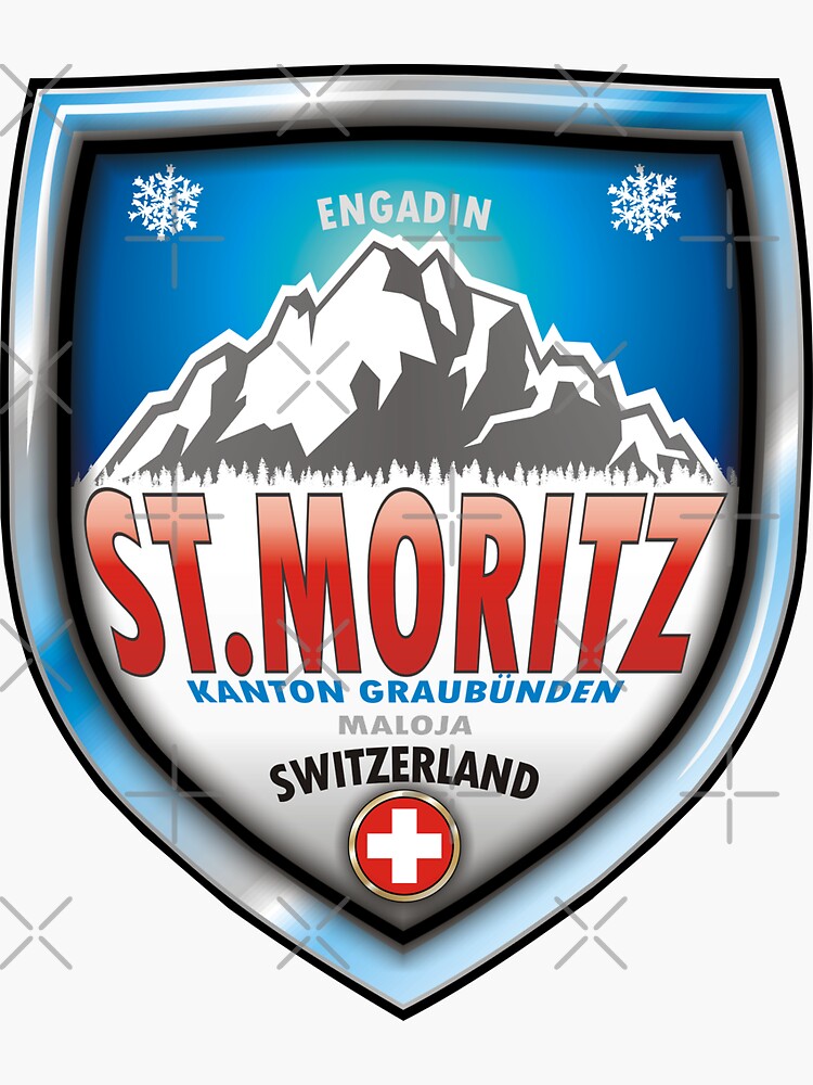 "St. Moritz Switzerland Engadin Mountains " Sticker for Sale by ...