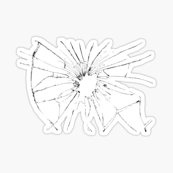 "smashed glass" Sticker for Sale by SohaibHania | Redbubble