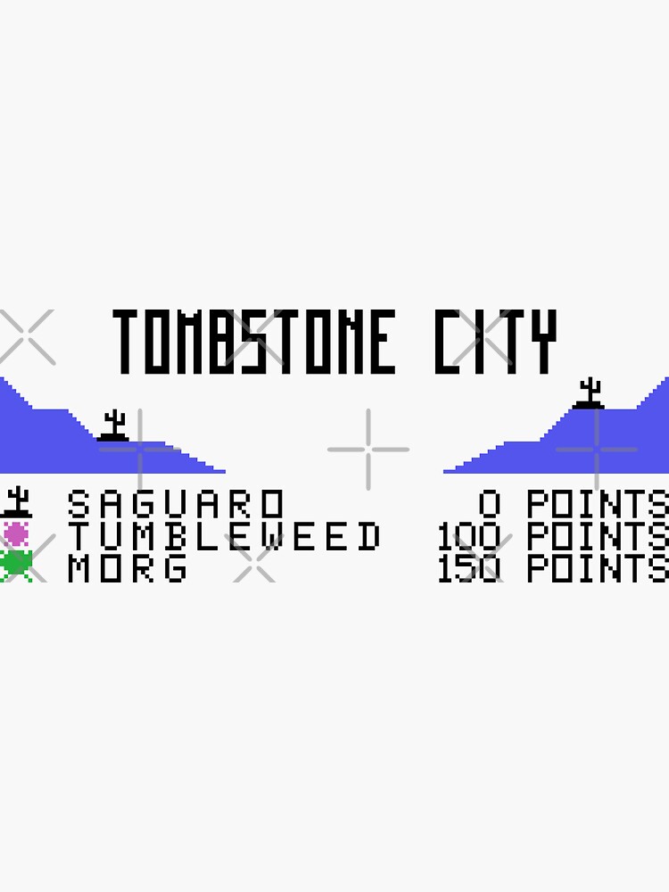 "Tombstone City, TI-99/4a." Sticker for Sale by Nordwind | Redbubble