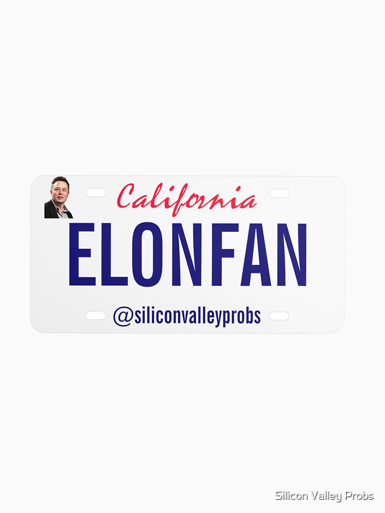 "LICENSE PLATE ELON FAN" Essential T-Shirt for Sale by Silicon Valley ...