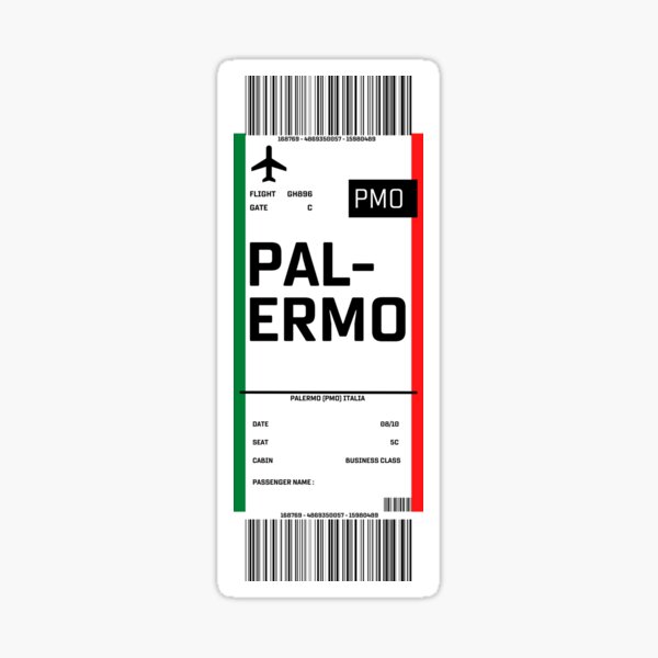 "Boarding pass for Palermo" Sticker for Sale by ghjura | Redbubble
