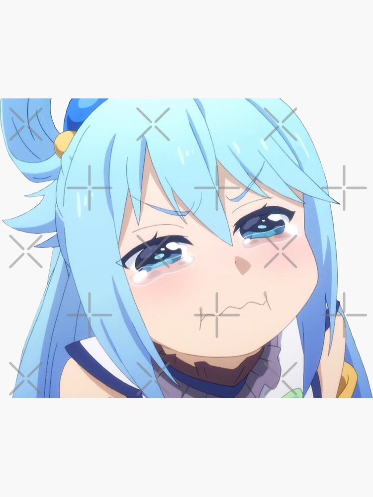 Pegatina «AQUA LLORANDO LINDO | KonoSuba: ¡Bendición de Dios en este ...
