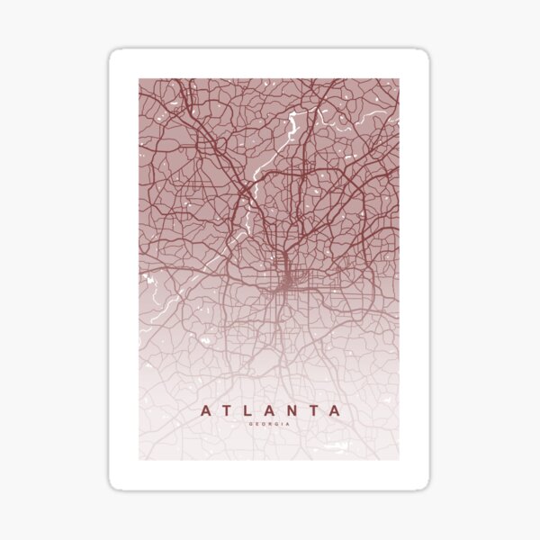 "Atlanta Map Art" Sticker for Sale by artymaps | Redbubble
