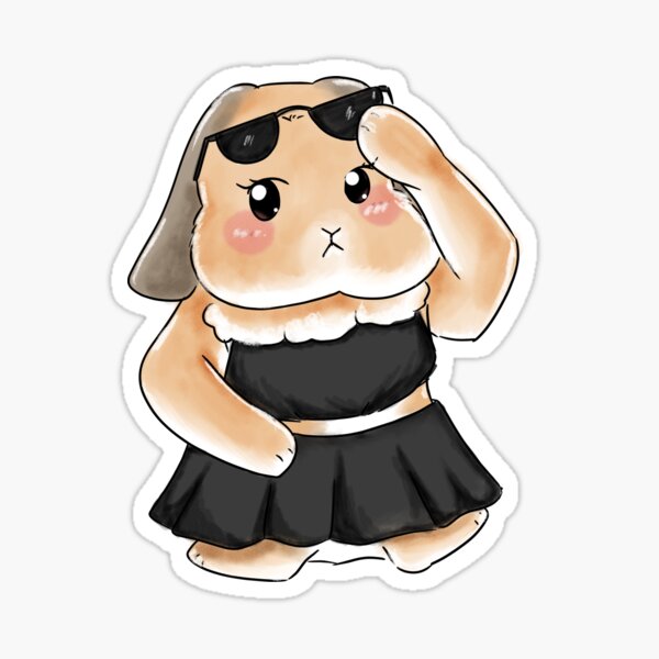 "Black Sassy Rabbit Outfit _ Bunniesmee " Sticker for Sale by ...