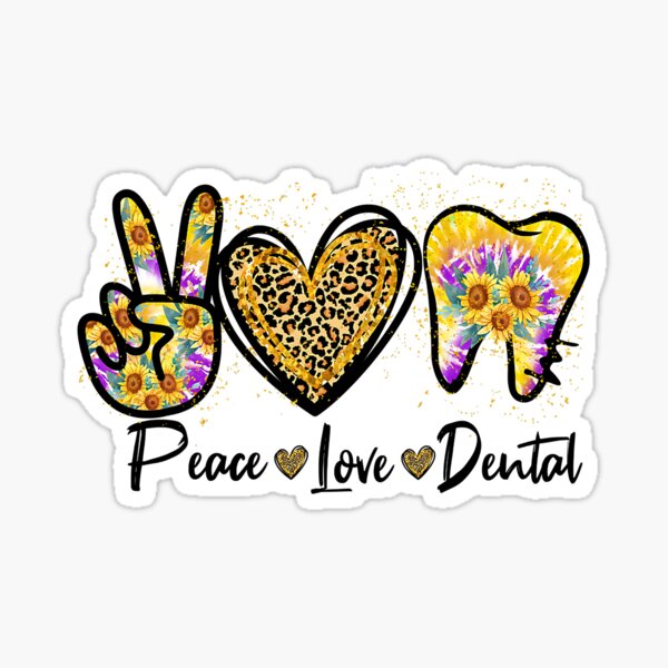 "Tie Dye Peace Love Dental Dentist" Sticker for Sale by HarveyHF ...