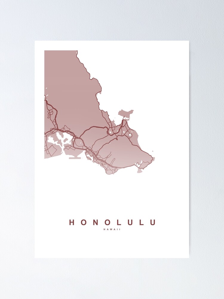 "Honolulu Map Art" Poster for Sale by artymaps | Redbubble