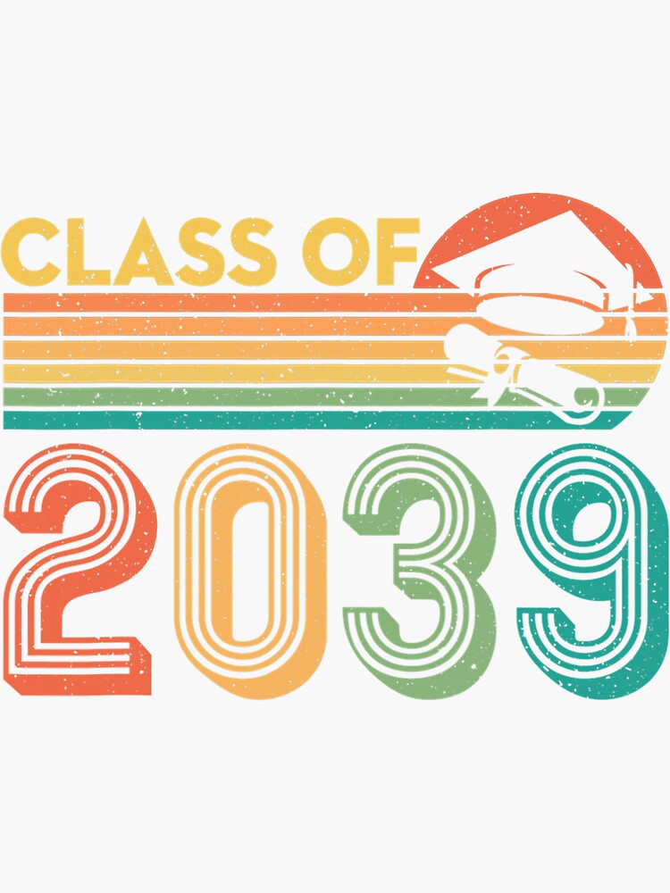 "Class Of 2039 Grow With Me Pre-K Graduate Vintage Retro" Sticker for ...