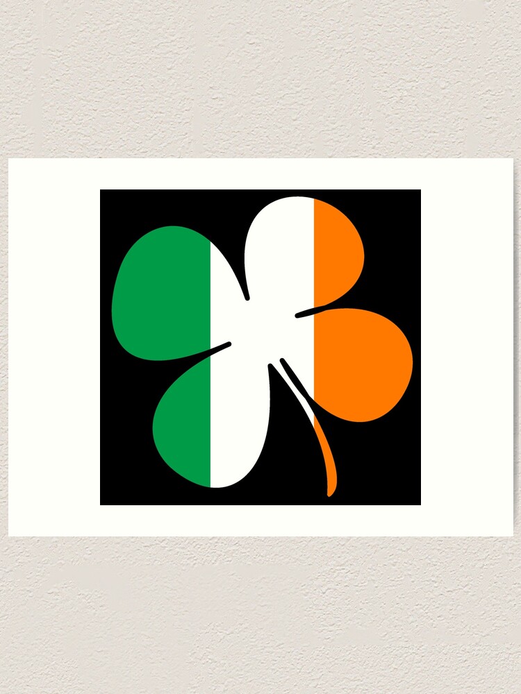 "Ireland Flag Shamrock Irish Four Leaf Clover " Art Print by ...