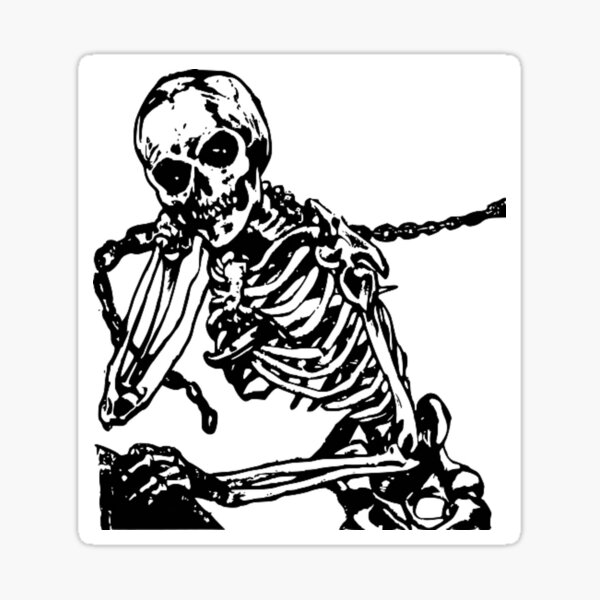 "Unchained Skeleton" Sticker for Sale by MonsterDezigns | Redbubble