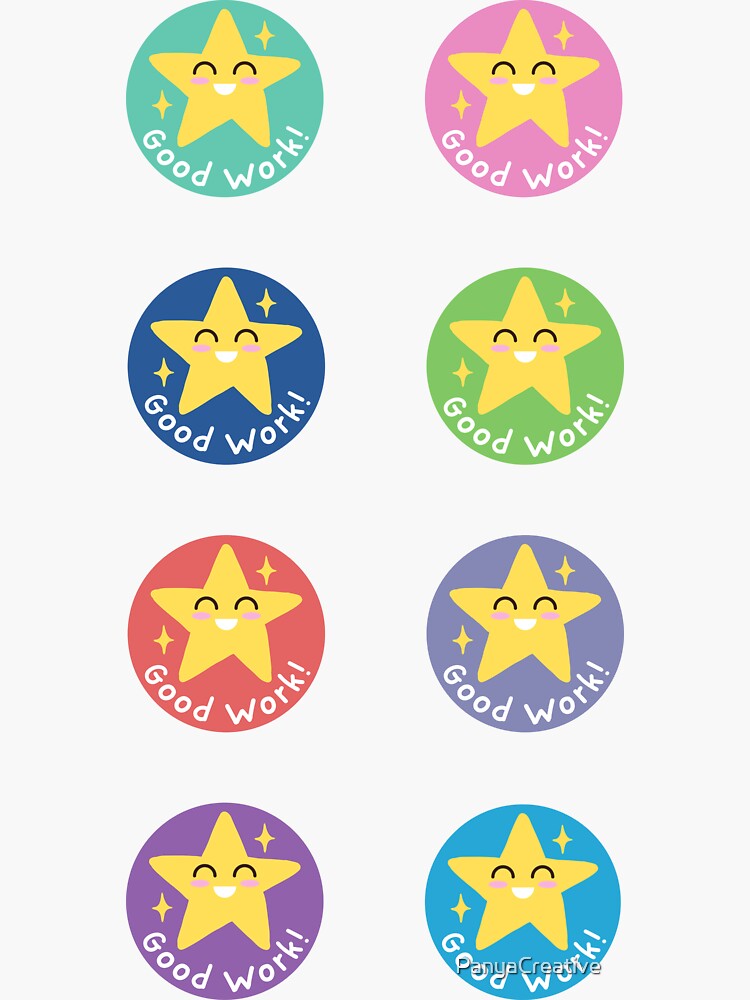"Good work star Reward for students Pack of 8" Sticker for Sale by ...