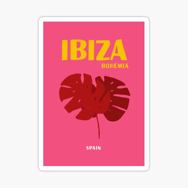 "Ibiza Bohemia Design, Famous Vacation Places" Sticker for Sale by ...