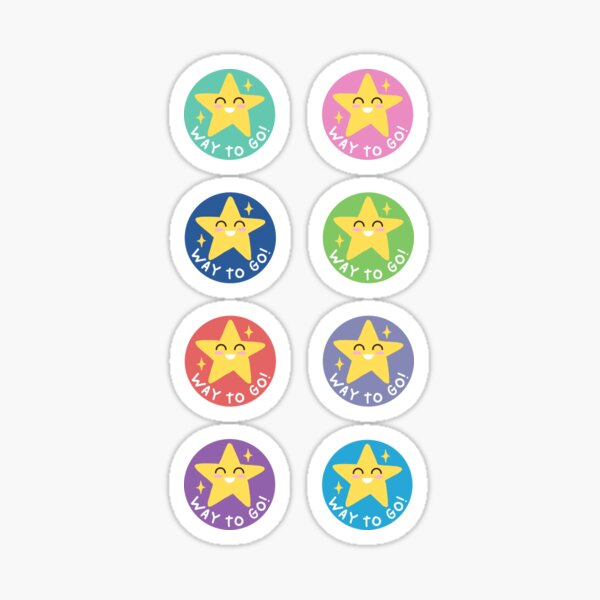 "Way To Go star Reward for students Pack of 8" Sticker for Sale by ...