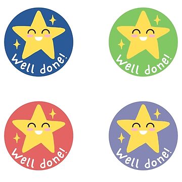 "Well done star Reward for students Pack of 8" Sticker for Sale by PanyaCreative | Redbubble