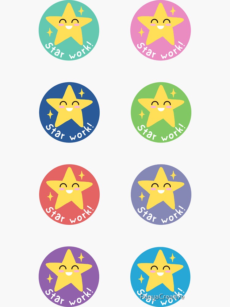 "Star work! Star Reward for students Pack of 8" Sticker for Sale by ...