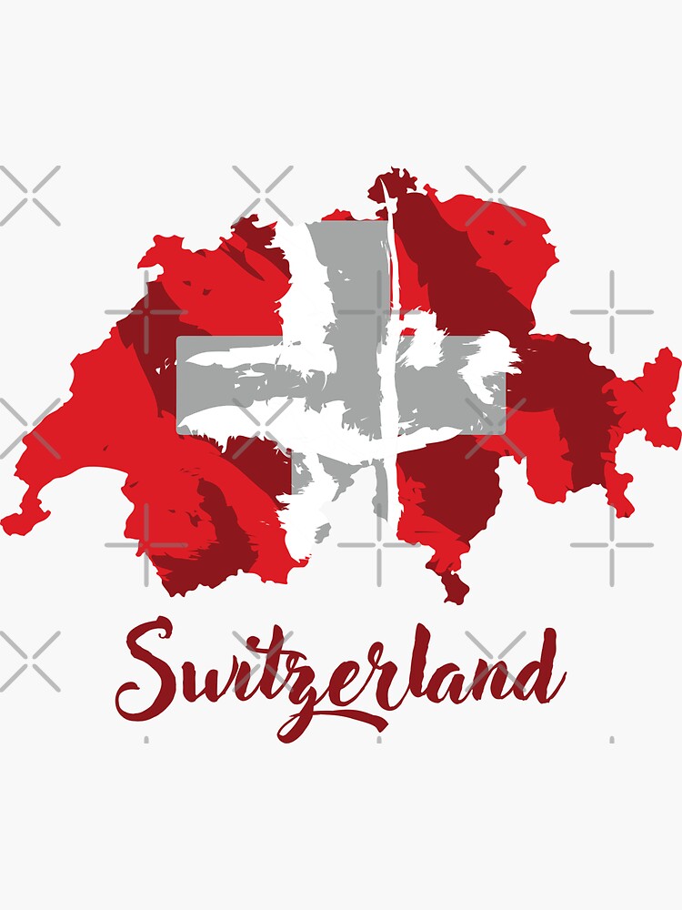 "Switzerland map " Sticker for Sale by TAOR | Redbubble