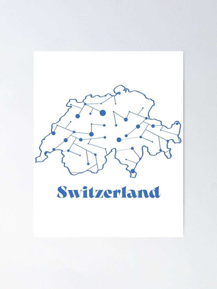 "Switzerland map " Poster for Sale by TAOR | Redbubble