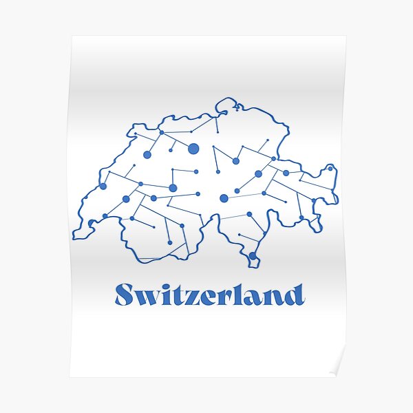 "Switzerland map " Poster for Sale by TAOR | Redbubble