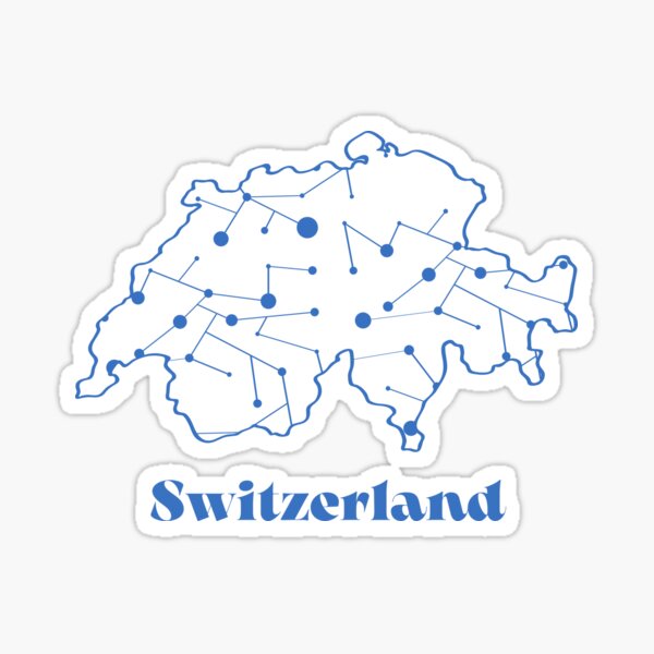 "Switzerland map " Sticker for Sale by TAOR | Redbubble