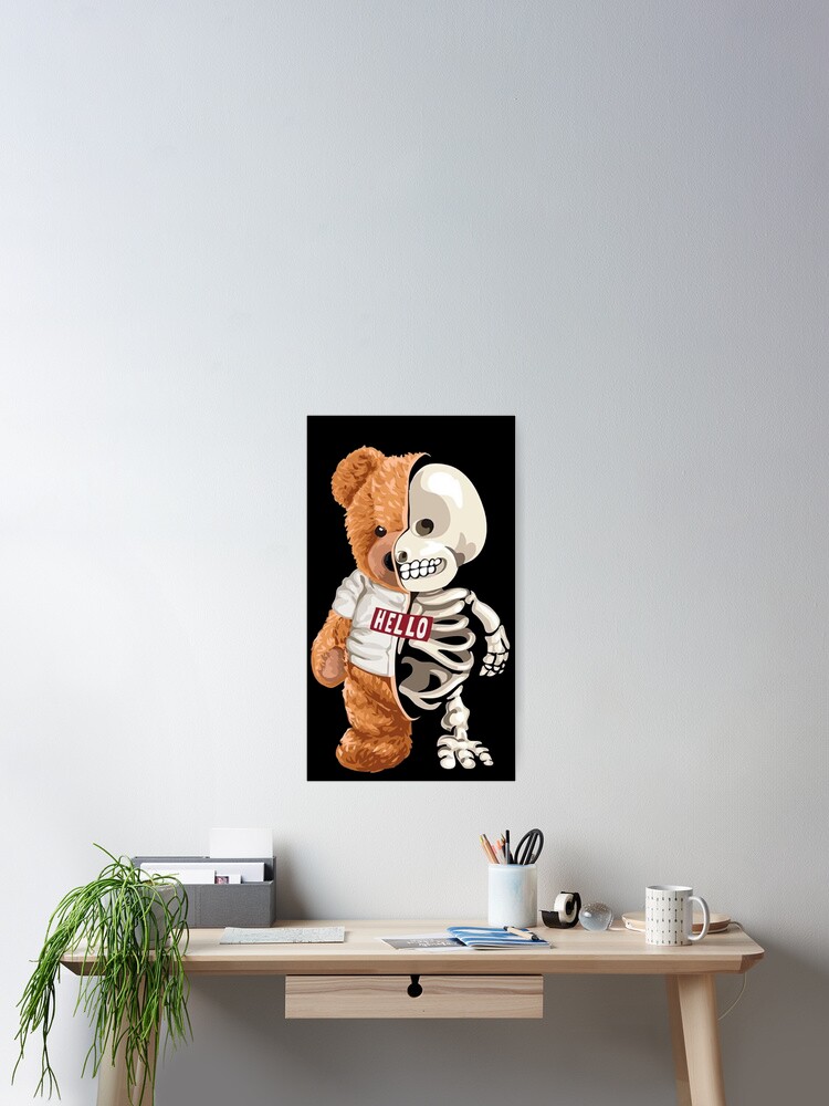 "skeleton teddy bear" Poster for Sale by HaythamArts | Redbubble