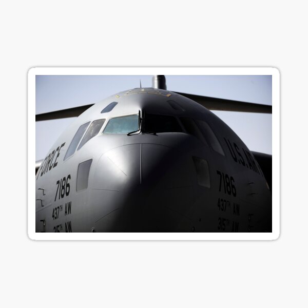 "Close-up of the front of a C-17 Globemaster III." Sticker by ...