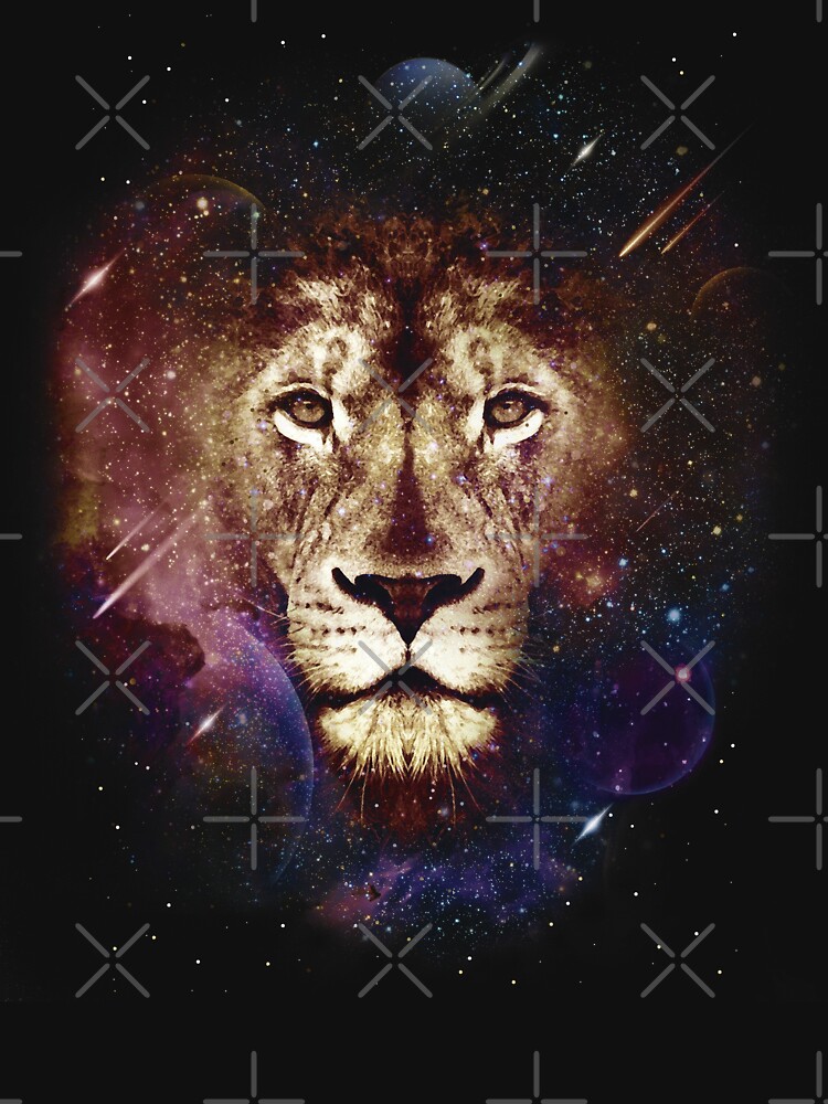 "Galaxy Lion Head" T-shirt for Sale by monokromatik | Redbubble ...