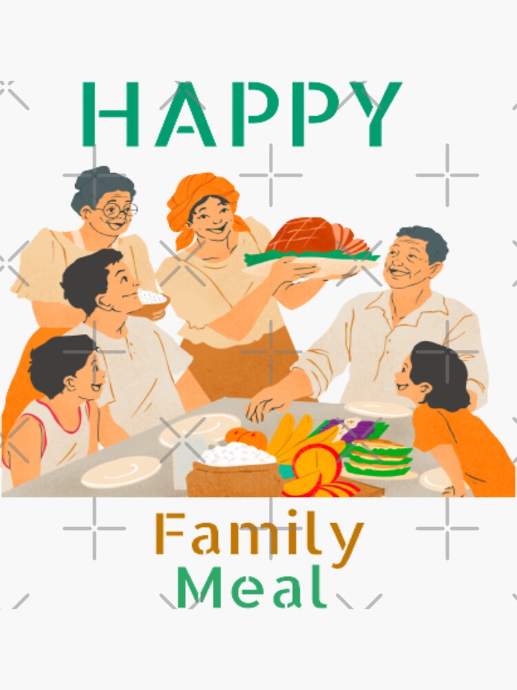 "Happy family meal" Sticker for Sale by hibstore123 | Redbubble