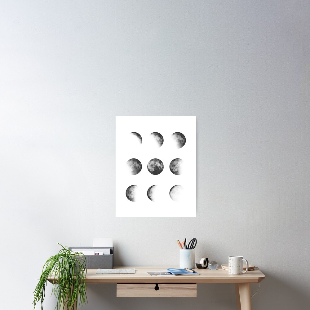 "MOON PHASES DESIGN" Poster for Sale by NORDIKART | Redbubble