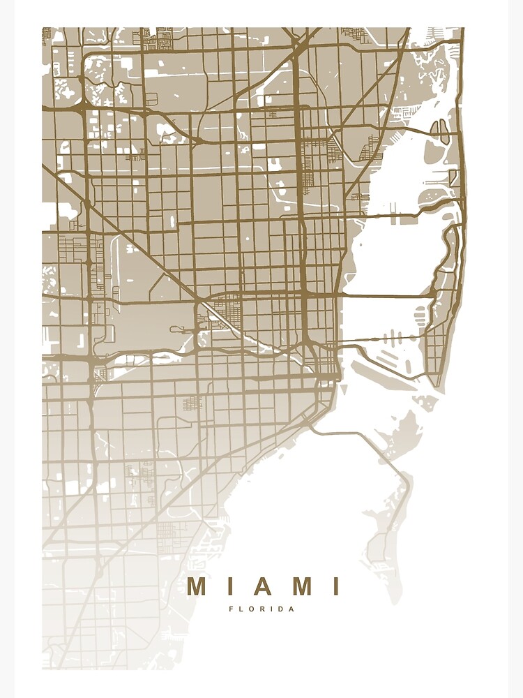 "Miami Map Art" Poster for Sale by artymaps | Redbubble