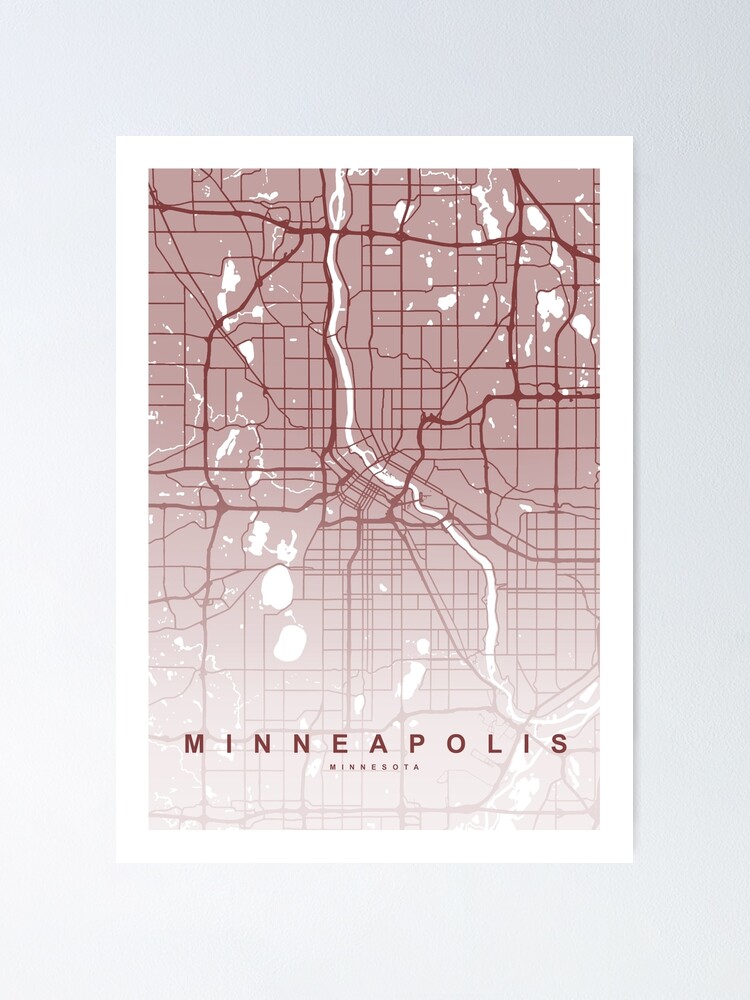 "Minneapolis Map Art" Poster for Sale by artymaps | Redbubble