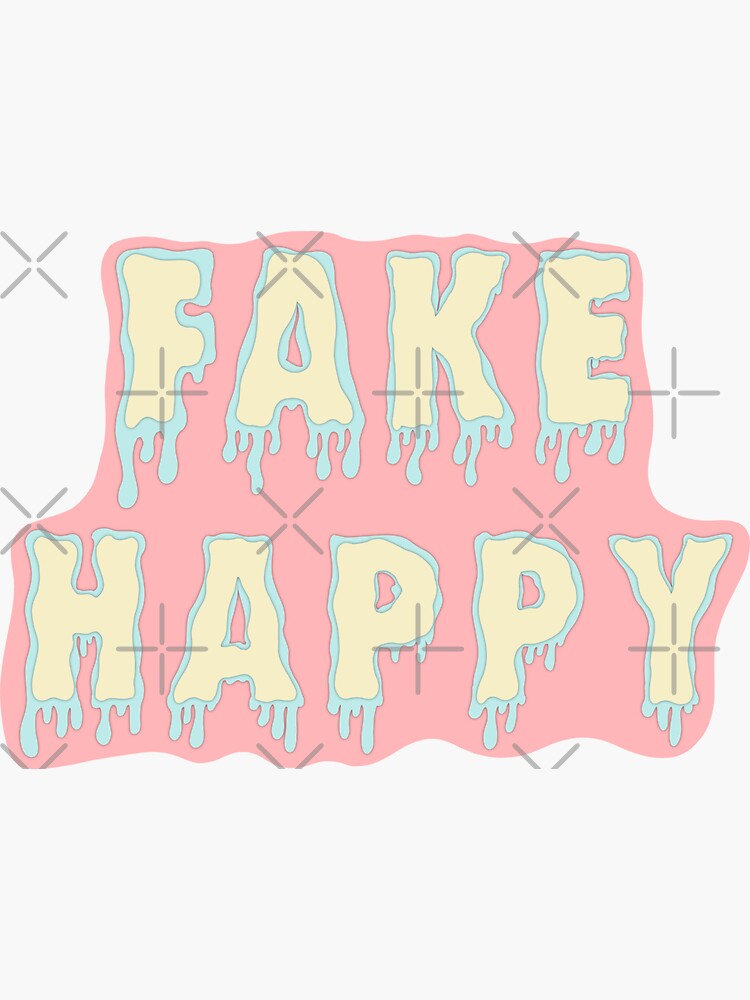 "Pastel Fake Happy" Sticker for Sale by PhoebeFoster | Redbubble