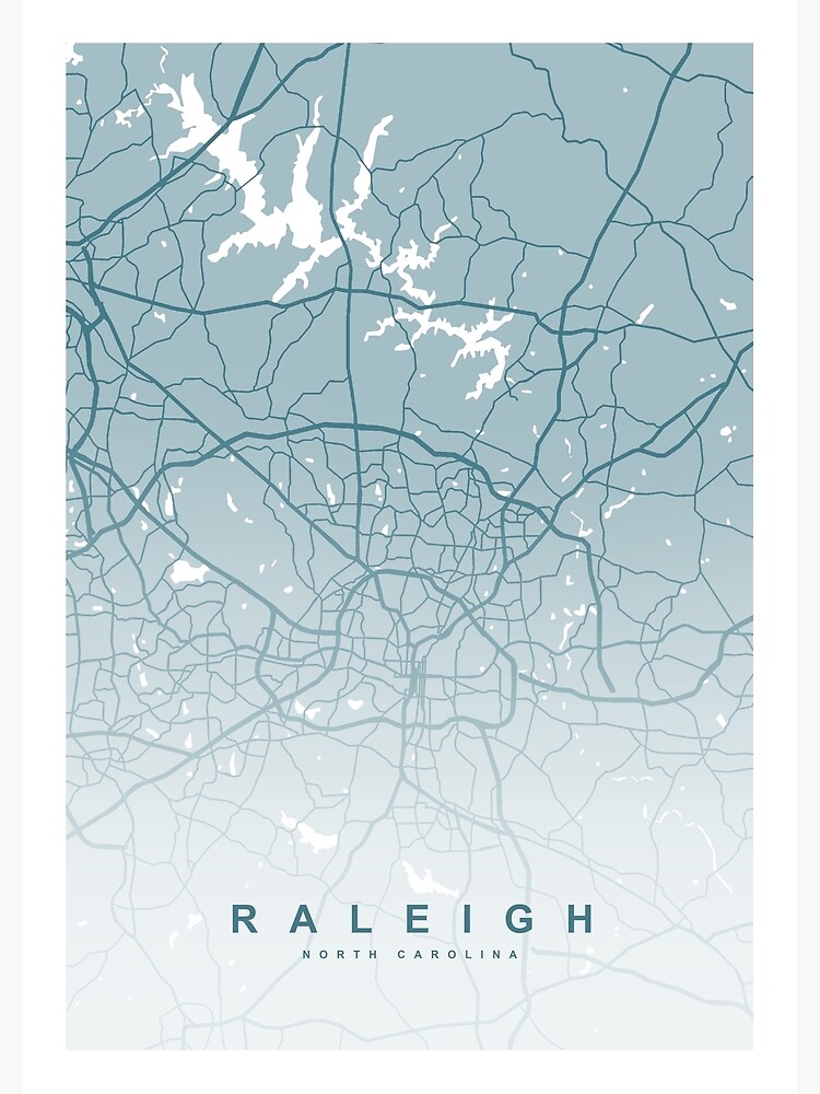 "Raleigh Map Art" Poster for Sale by artymaps | Redbubble