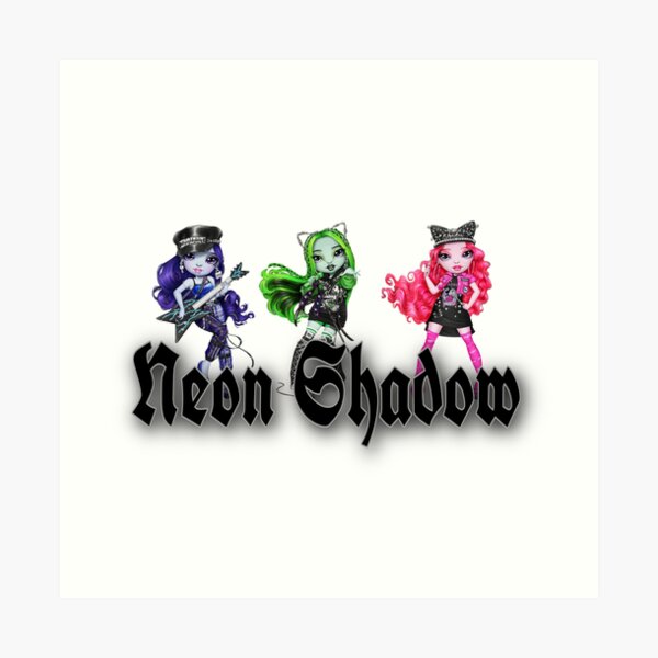 "Rainbow High Neon Shadow band characters with black logo" Art Print ...