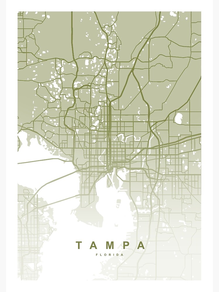"Tampa Map Art" Art Print for Sale by artymaps | Redbubble