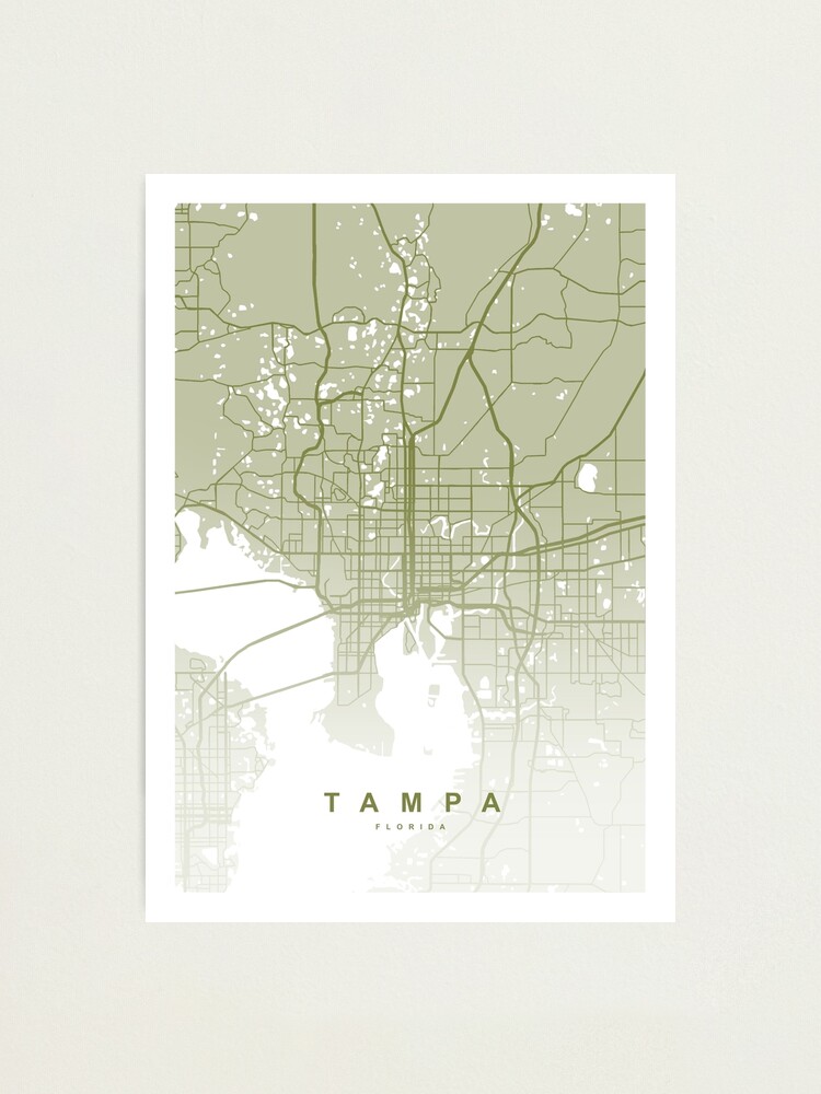 "Tampa Map Art" Photographic Print for Sale by artymaps | Redbubble