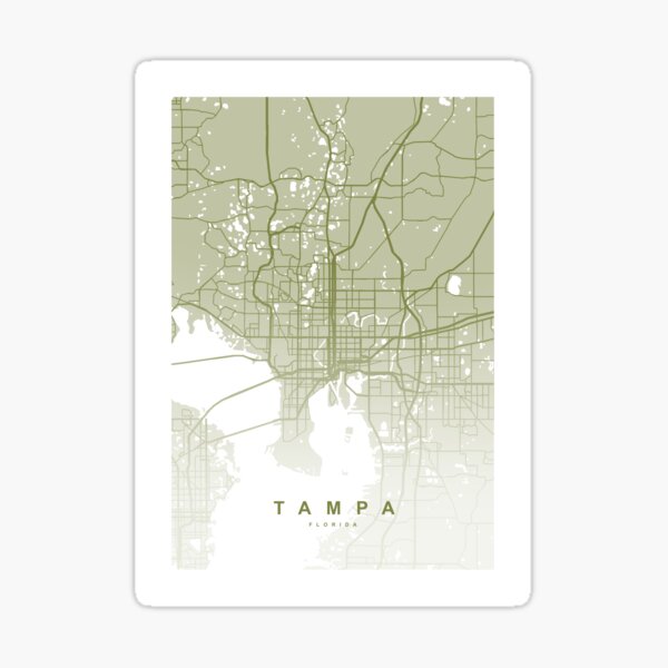 "Tampa Map Art" Sticker for Sale by artymaps | Redbubble