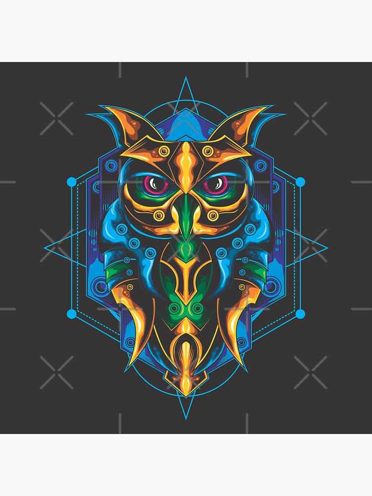 "Mystical Owl Sacred Geometry" Sticker for Sale by leen12 | Redbubble