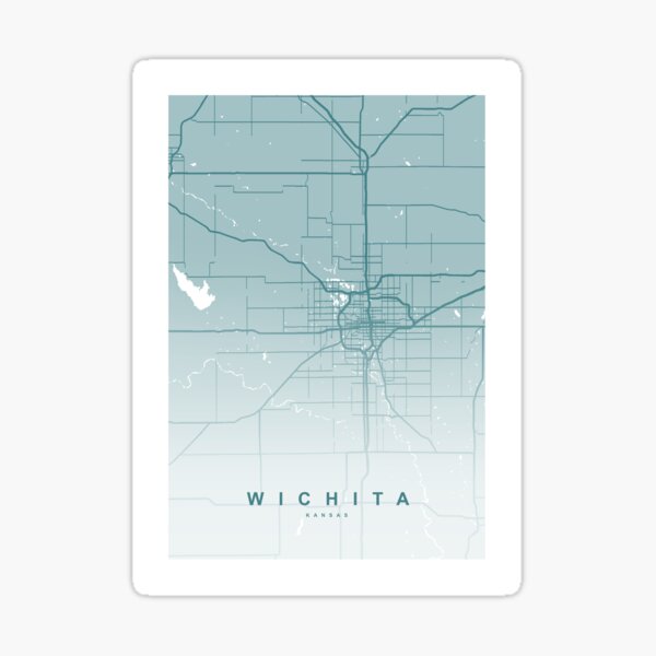 "Wichita Map Art" Sticker for Sale by artymaps | Redbubble