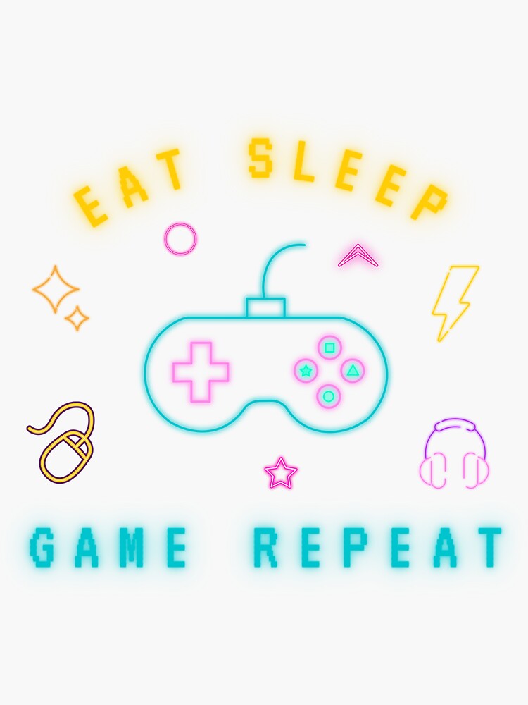 "Gamer routine" Sticker for Sale by Bunea-design | Redbubble