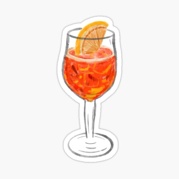 "Aperol Spritz Lover - Design I (large)" Sticker by Artby-SophieB ...