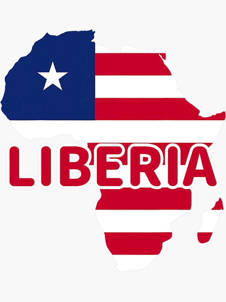 "Liberia Liberian Pride Flag Map Africa Print" Sticker for Sale by ...