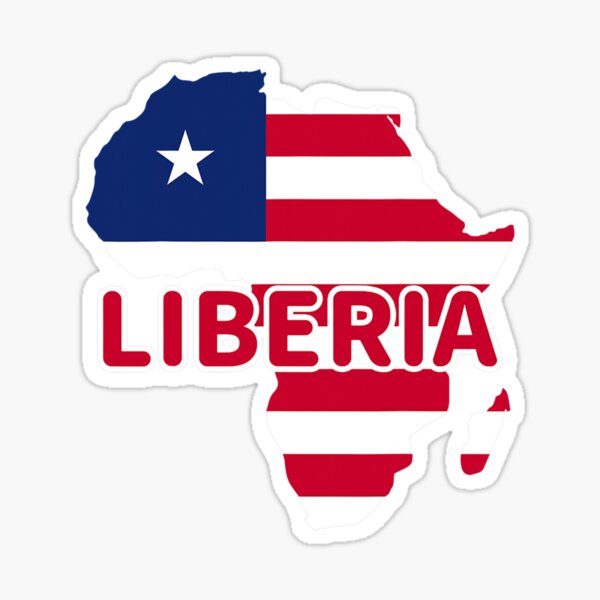 "Liberia Liberian Pride Flag Map Africa Print" Sticker for Sale by ...