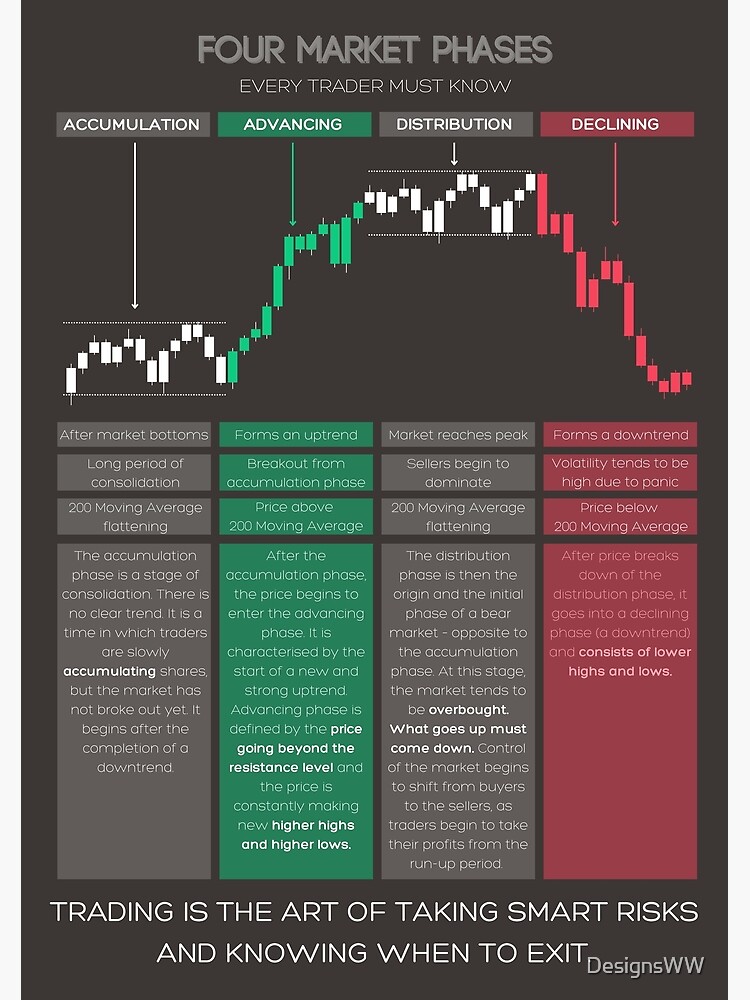Four Market Phases - Trading Cheat Sheets Premium Matte Vertical Poster ...