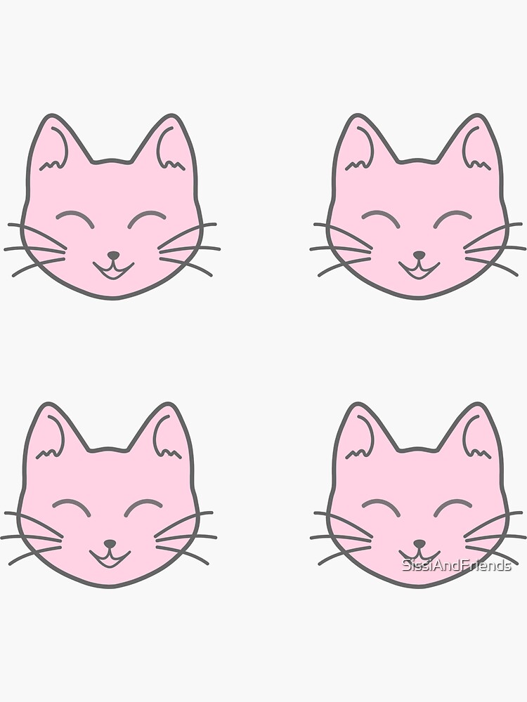 "Sticker Set Happy Cat" Sticker for Sale by SissiAndFriends | Redbubble