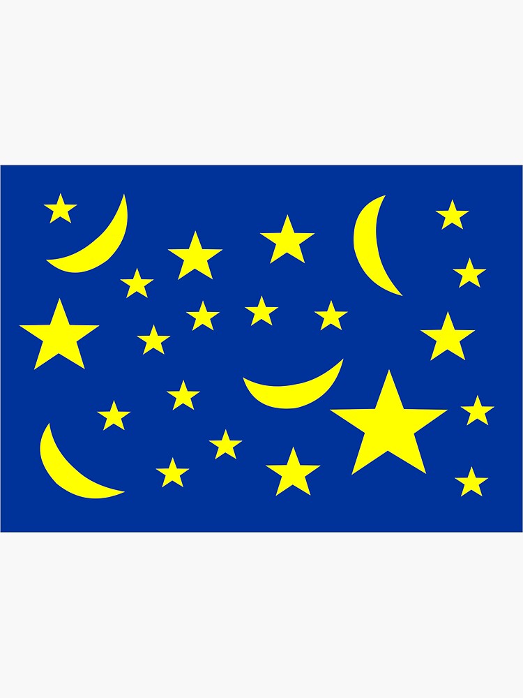 "Night Star Moon" Sticker for Sale by mutia22 | Redbubble