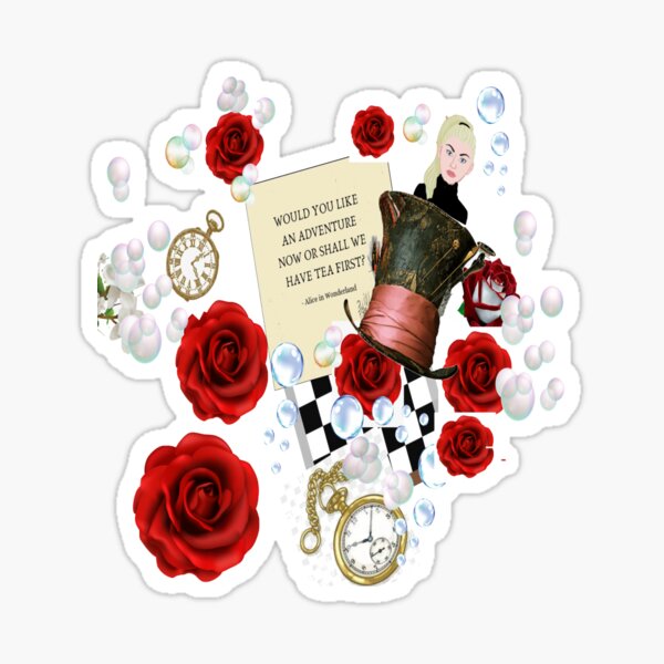 "Adventure down the rabbit hole" Sticker for Sale by zedvonzee | Redbubble