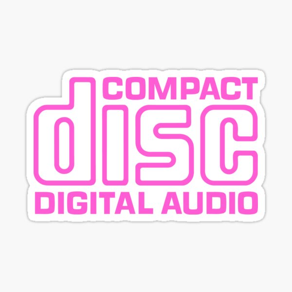 "compact disk digital audio logo in pink" Sticker for Sale by ivixoxo ...
