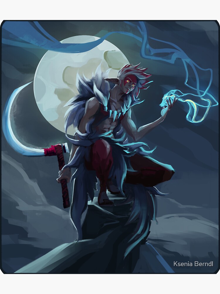 "Blood Moon Druid" Sticker for Sale by blue13beast | Redbubble
