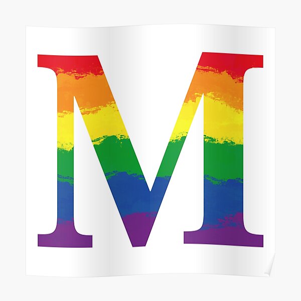 "The Letter M- Rainbow Watercolor Design" Poster for Sale by ...