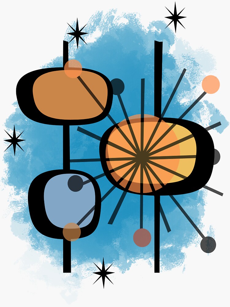 "Mid Century Art Atomic Era Design " Sticker for Sale by LisWilliams ...